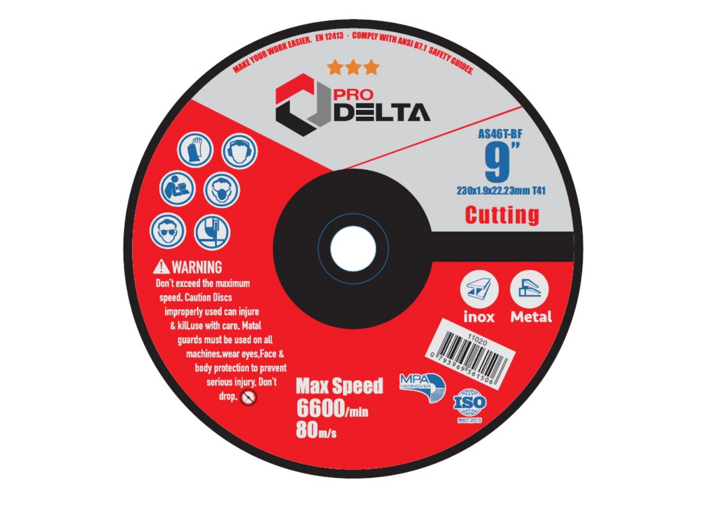 Disco corte 9 x 1.9mm inox prodelta