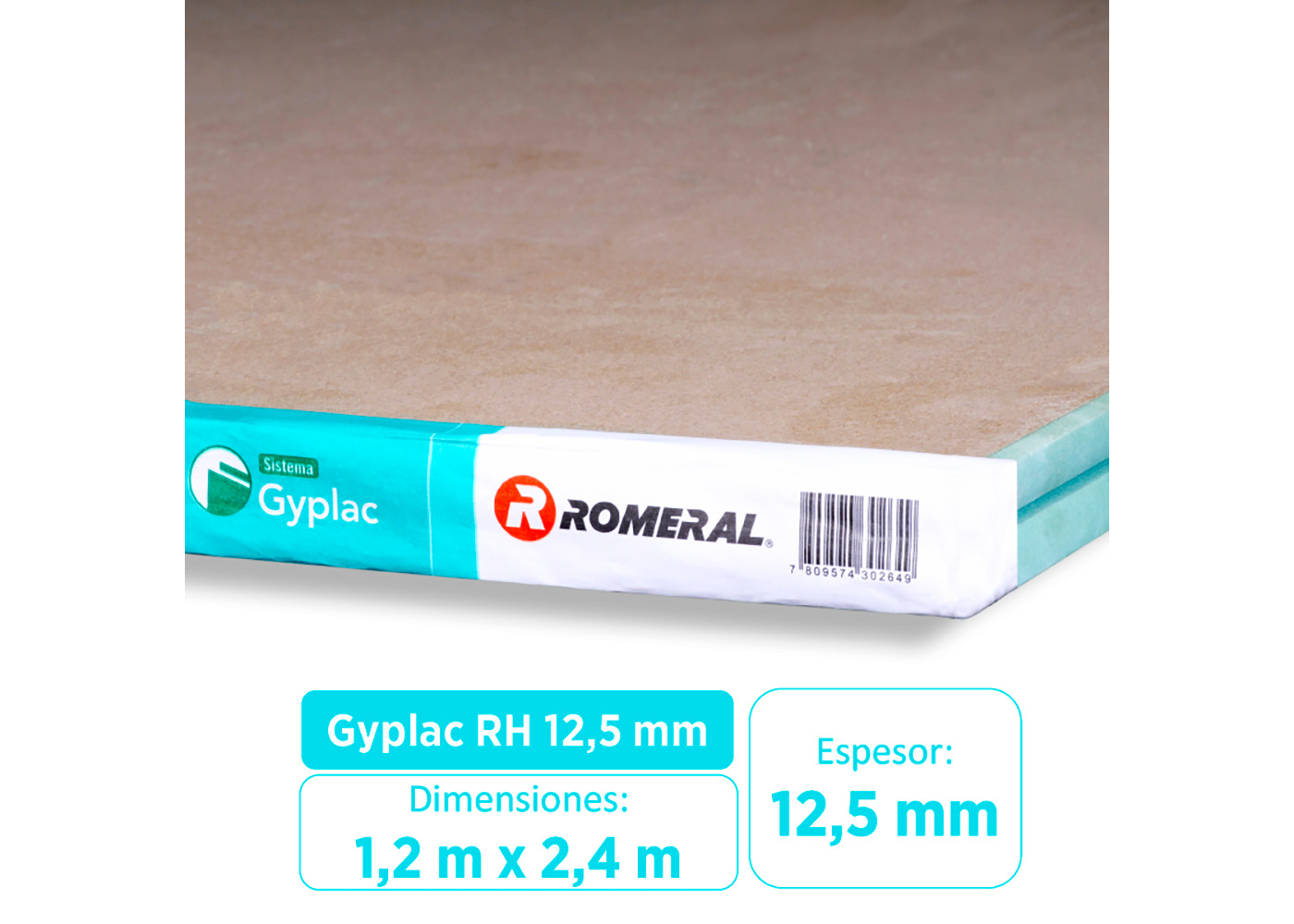 Gyplac rh 12.5 mm 1.20 x 2.40